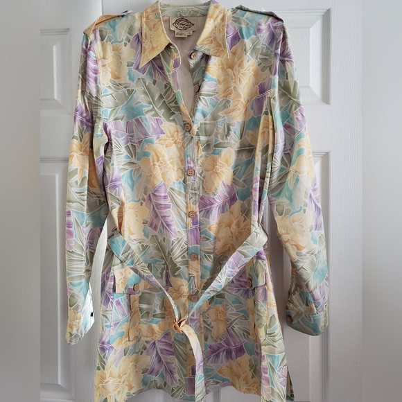 Diane Gilman | Tops | Natural Elements Diane Gilman 0 Silk Button Up ...